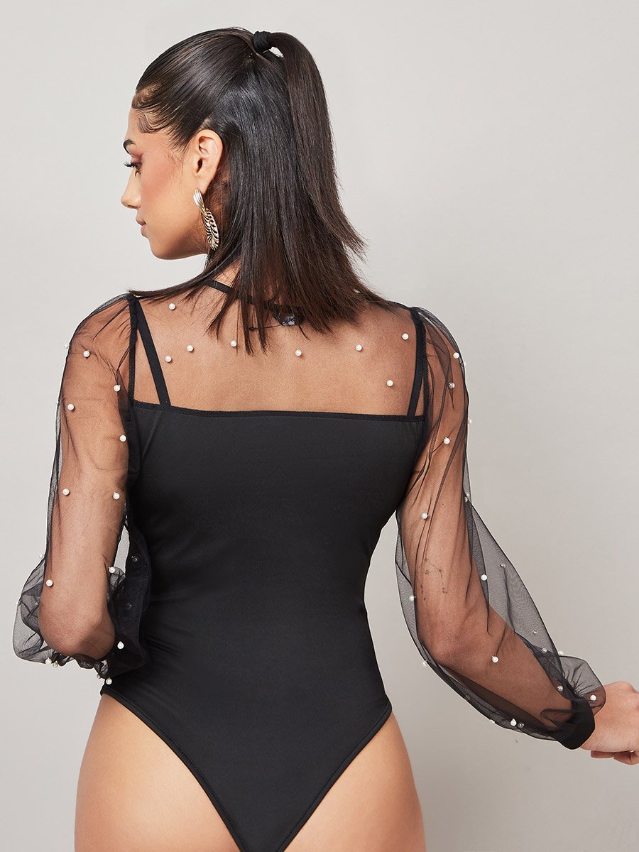 mesh insert bodysuit