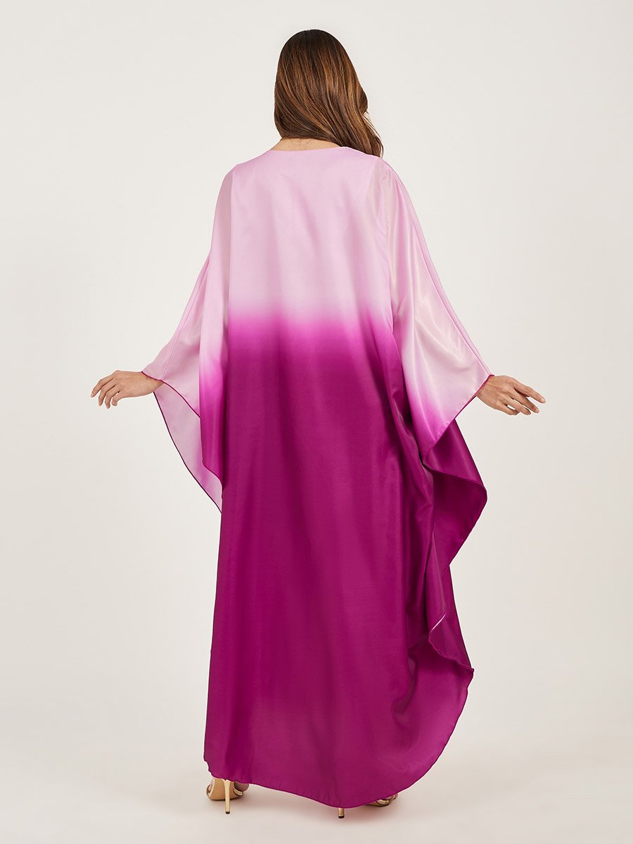 Ombre Organza Square Neck Kaftan For Women at UAE | Styli