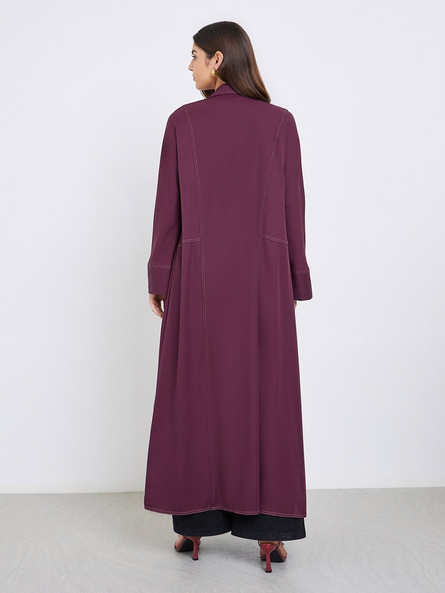 Notch Label Double Breasted Abaya For Women at UAE | Styli