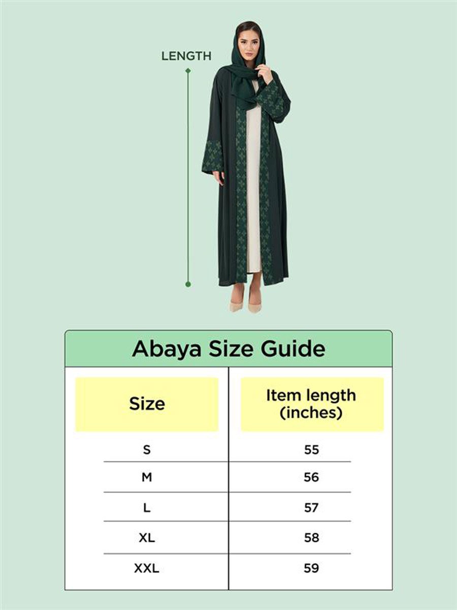 Open Front Notch Label Collar Abaya For Women at UAE | Styli