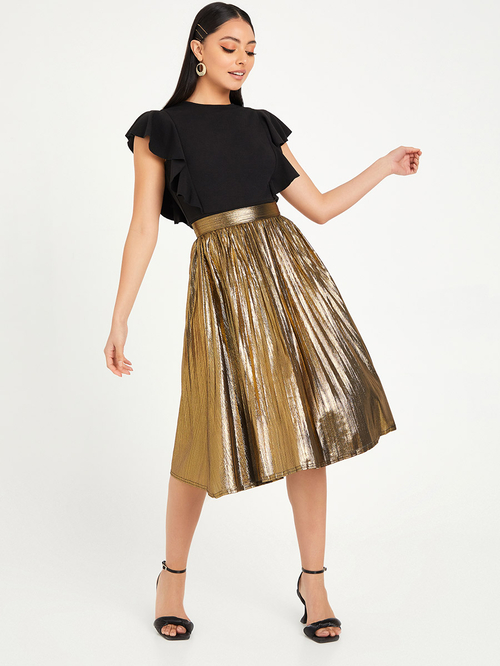 Metallic a line skirt store