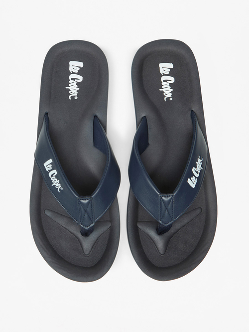 Buy Solid Slip On Thong Slippers Navy Blue For Men Styli UAE