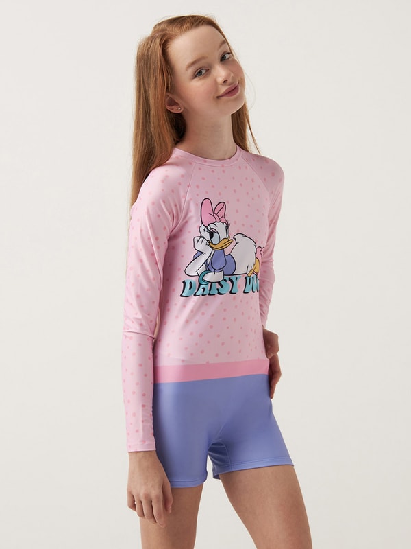 Buy Daisy Duck Graphic Swimsuit Pink For Kids | Styli Saudi