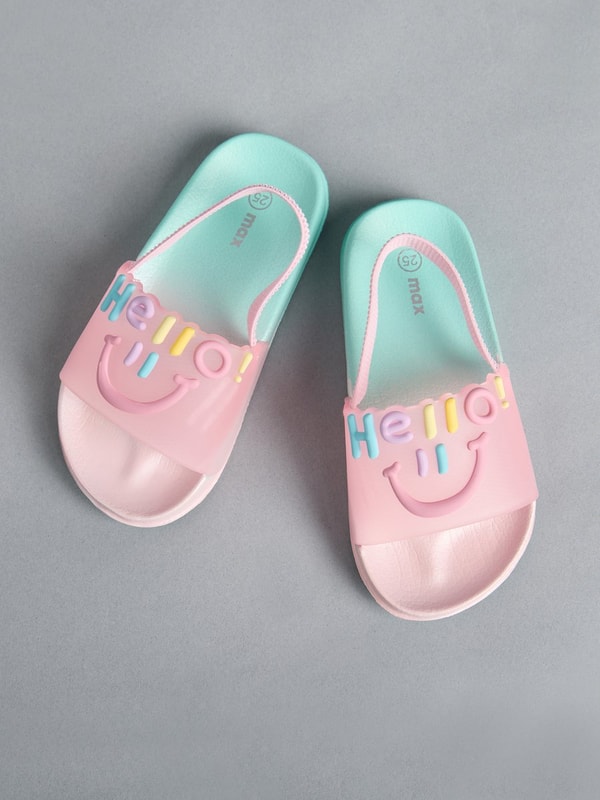 Textured Slides with Elastic Strap For Default Category at Saudi | Styli