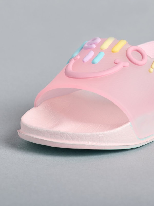 Textured Slides with Elastic Strap For Default Category at Saudi | Styli