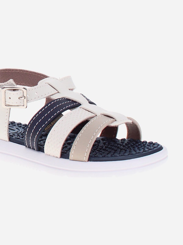 Buy Back Strap Flat Sandals Off White For Kids | Styli Saudi