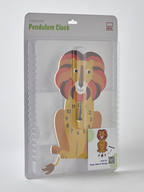 Buy Playland Lion Pendulum Wall Clock - 25.8x36 cm Yellow For Default ...