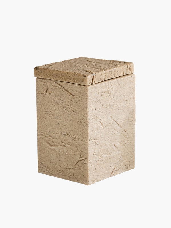 Whyton Travertine Cotton Jar - 8.5x7.5x12 cm For Default Category at ...