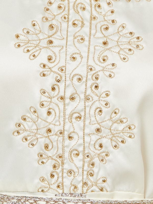Buy Handwork Embellished Kaftan With Belt Beige For Women Styli Uae