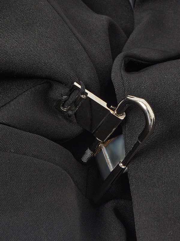 Solid Notch Lapel Blazer with Hook Closure | Styli