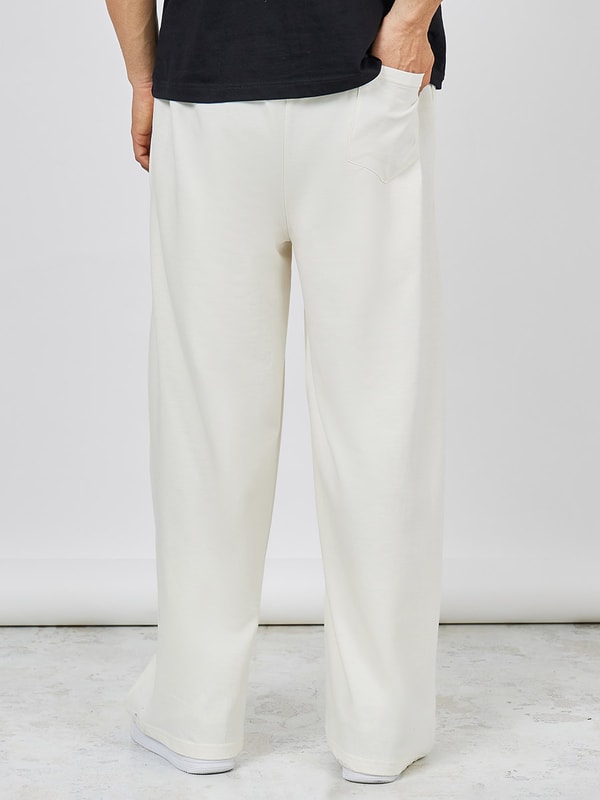 Solid Wide Leg Open Hem Jogger | Styli