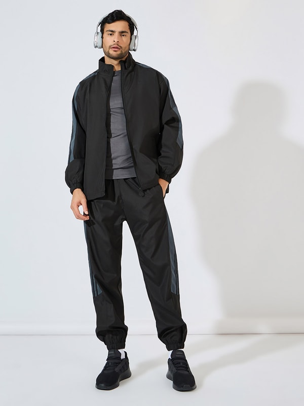 Front Zip Striped Panel Detail Athleisure Track Suit For Men at Saudi ...