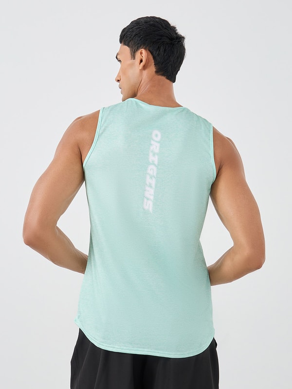 Back Print Super Stretch Curved Hem Drop Armhole Tank For Men at UAE ...