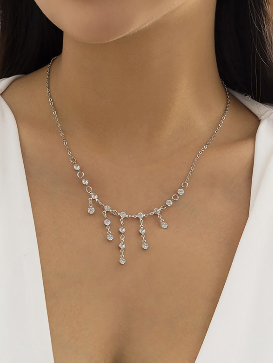 Rhinestone drop necklace store