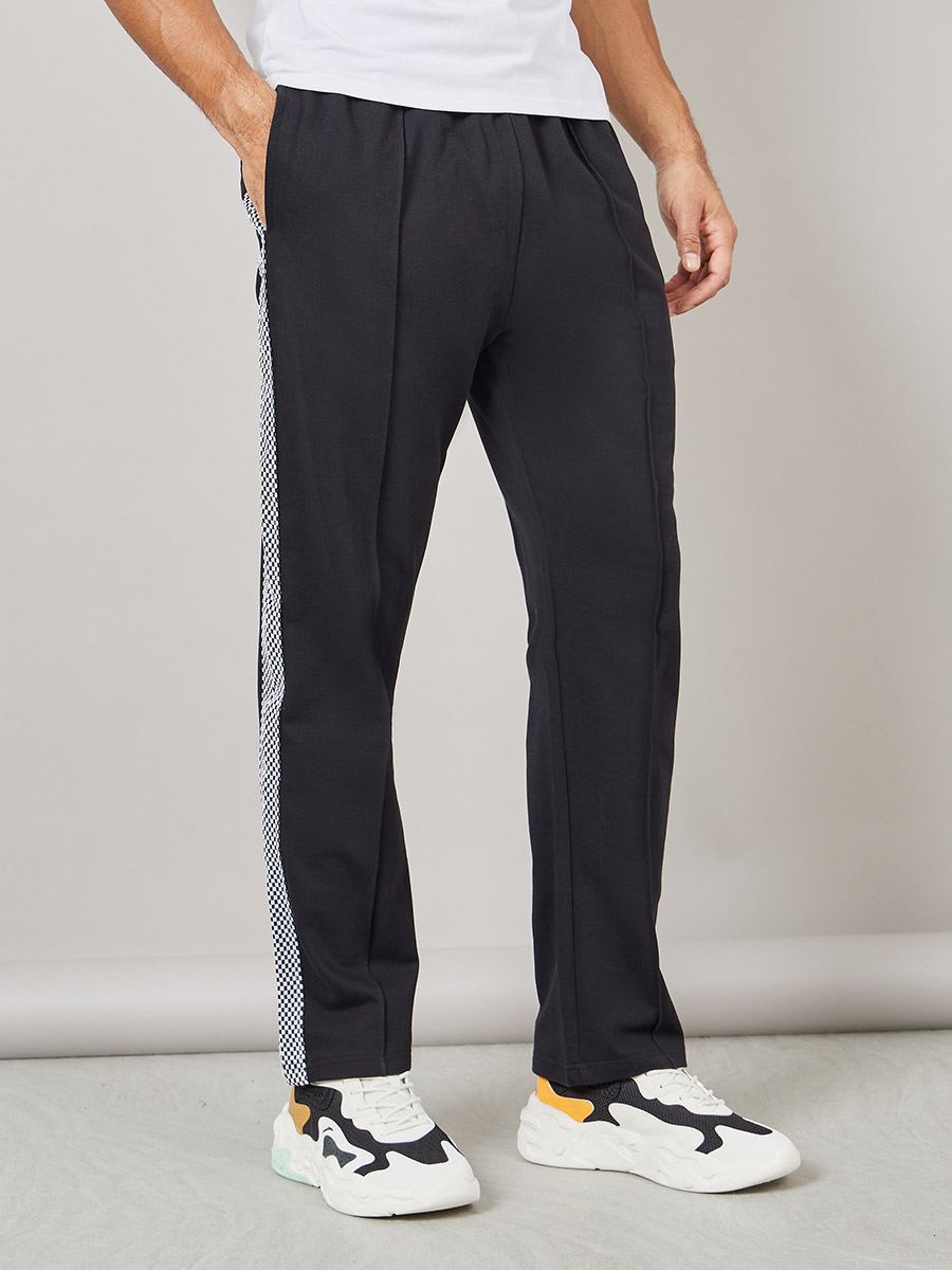 Side Taping Pintuck Detail Straight Fit Jogger | Styli