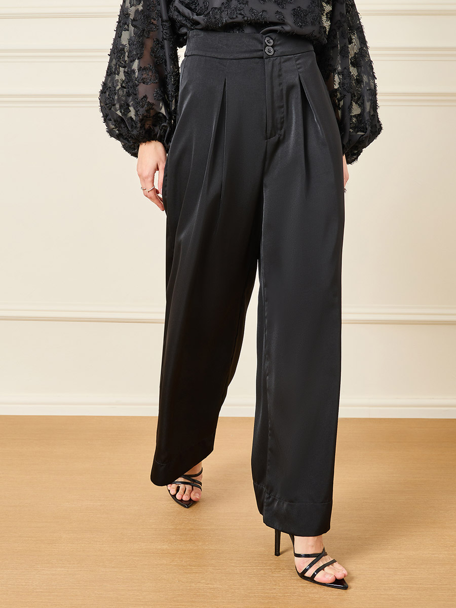 Buy Burnout Textured Balloon Sleeve Blouse and Wide Leg Buy Burnout Textured Balloon Sleeve Blouse and Wide Leg