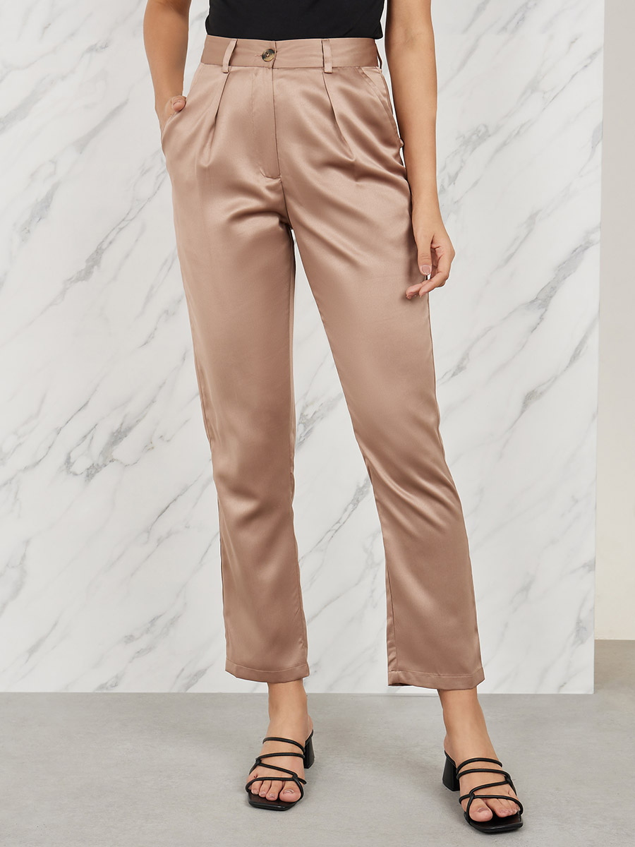 Satin ankle pants store