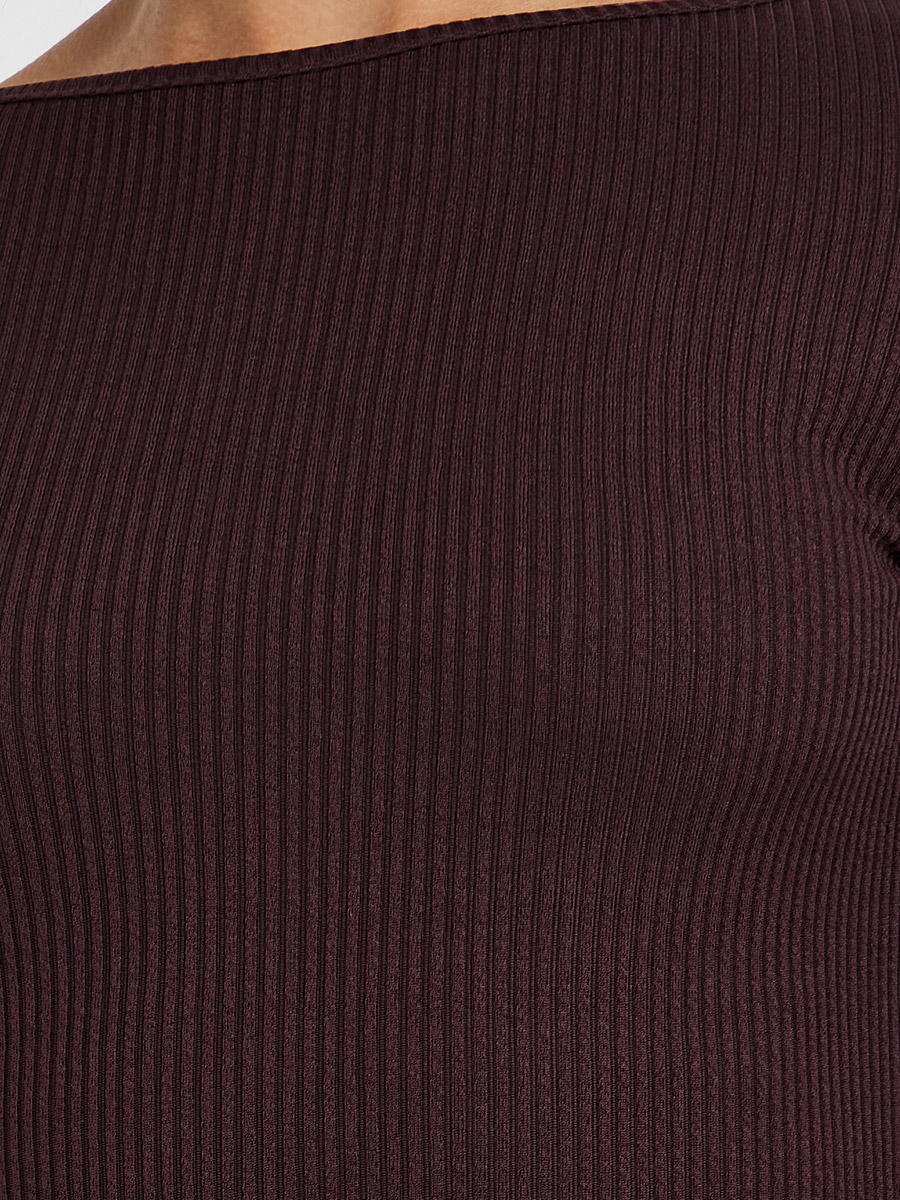 Rib Knit Top with Flared Sleeves For Women at UAE | Styli
