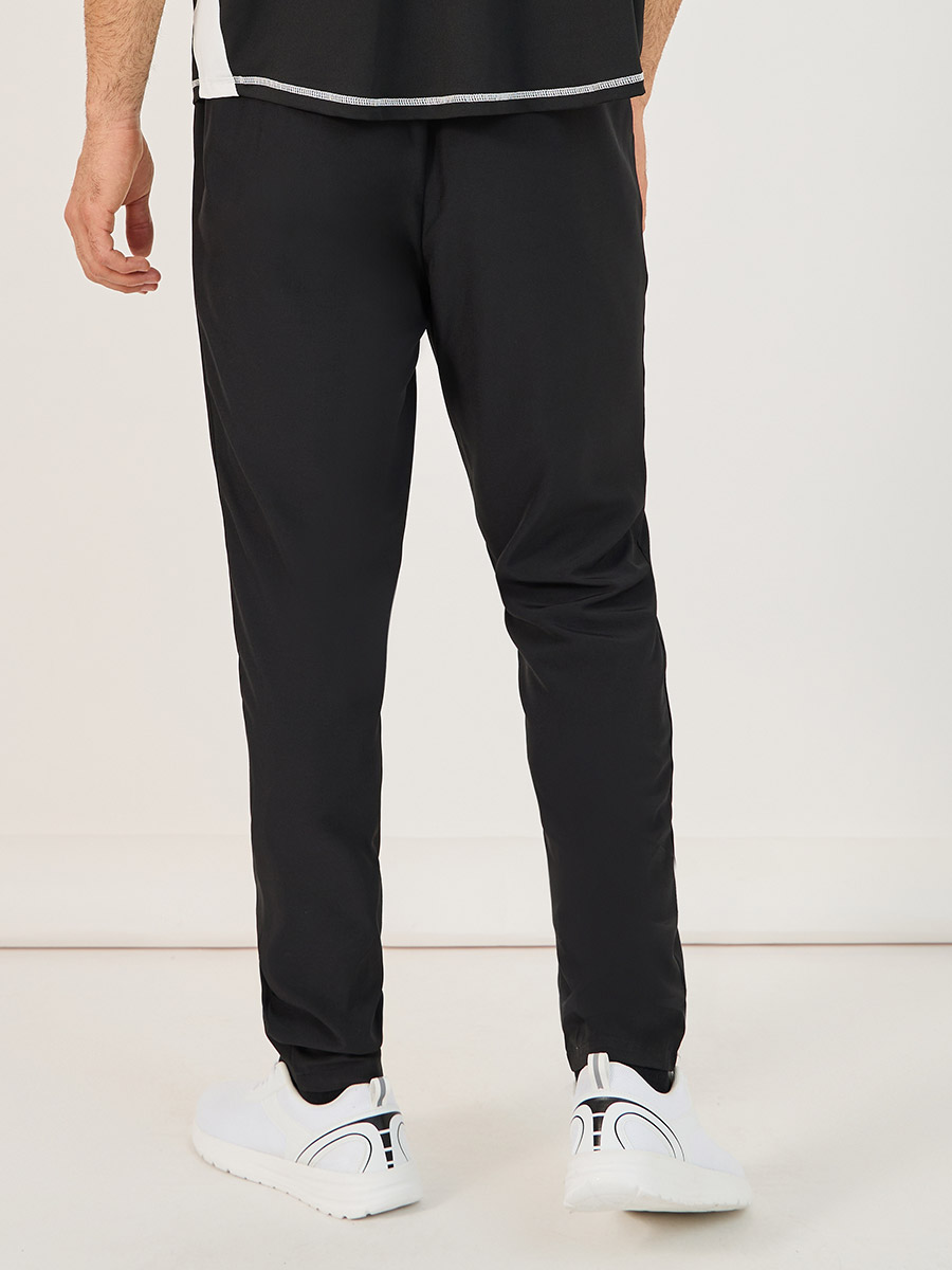 4-Way Stretch Compression Knit Slim Track Pants with Piping Detail For ...